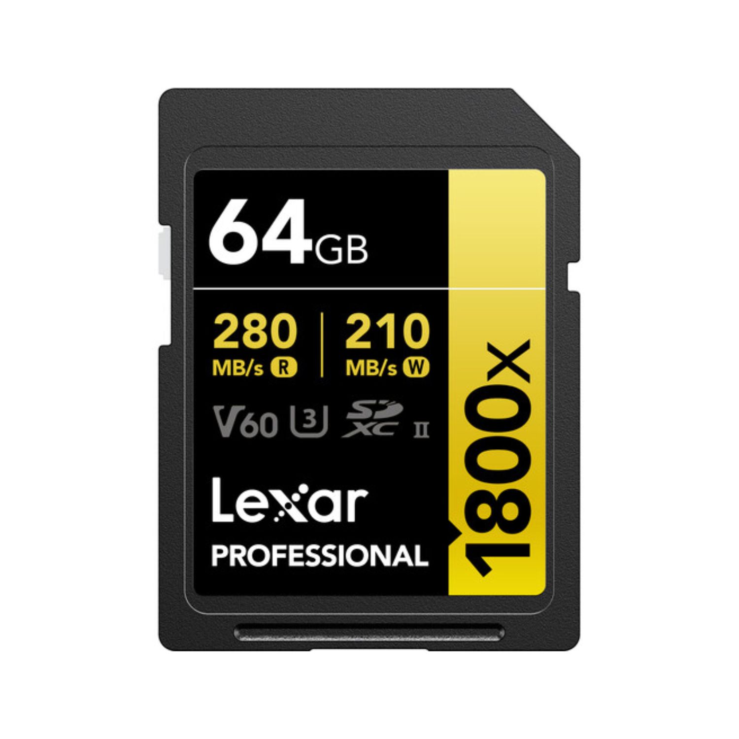 Lexar 64GB Professional 1800x SDXC UHS-II V60 Memory Card (Gold Series ...