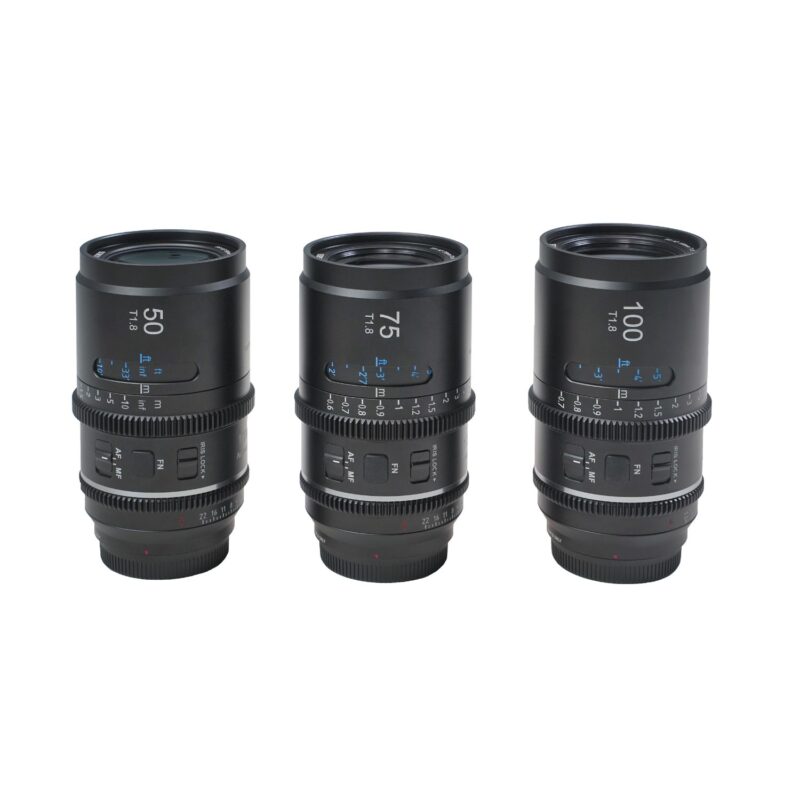 Sirui Astra AF T1.8 1.33× Full-Frame Anamorphic Lens Kit (50/75/100 mm ...